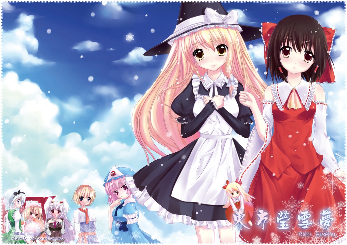 tsukimiya kamiko touhou alice margatroid hakurei reimu kirisame marisa konpaku youmu reisen ...